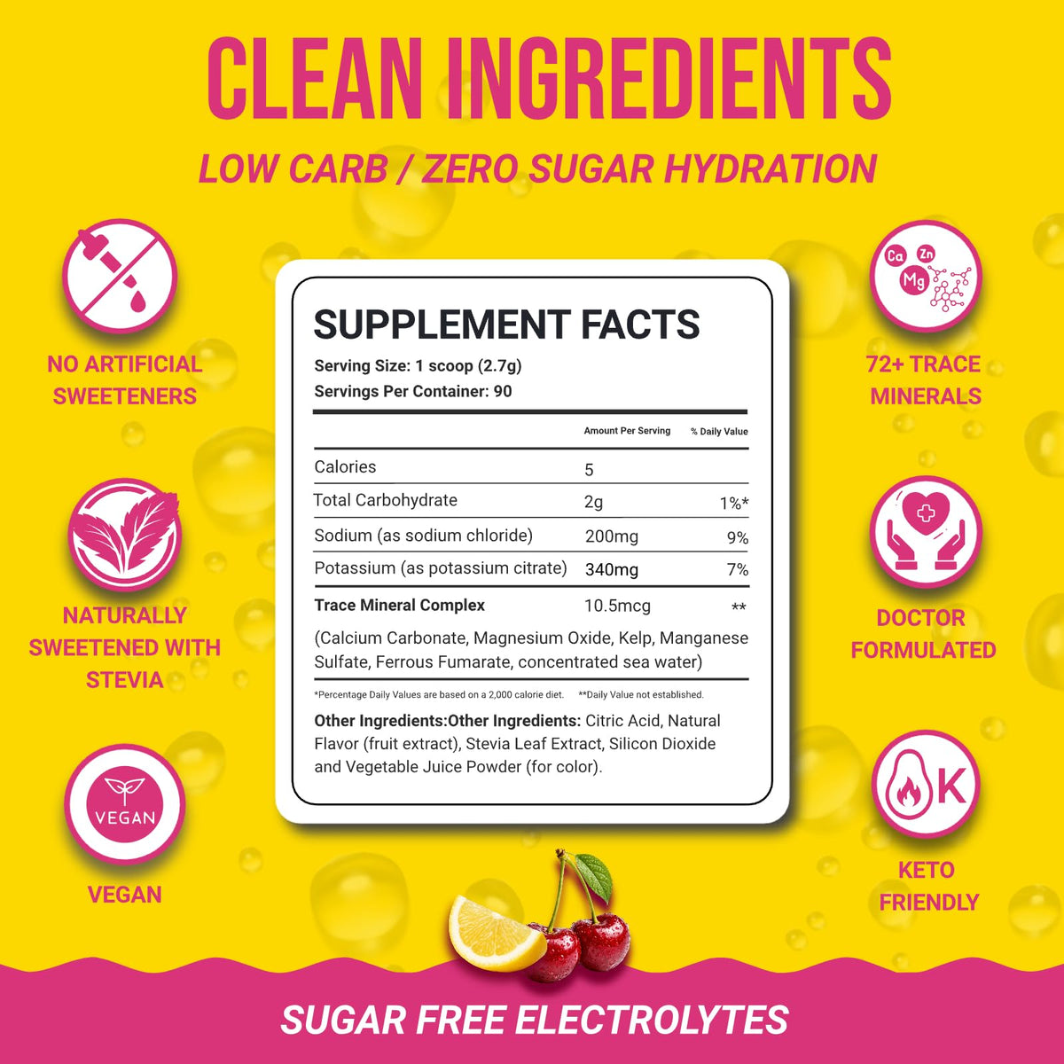 90 servings of electrolyte powder