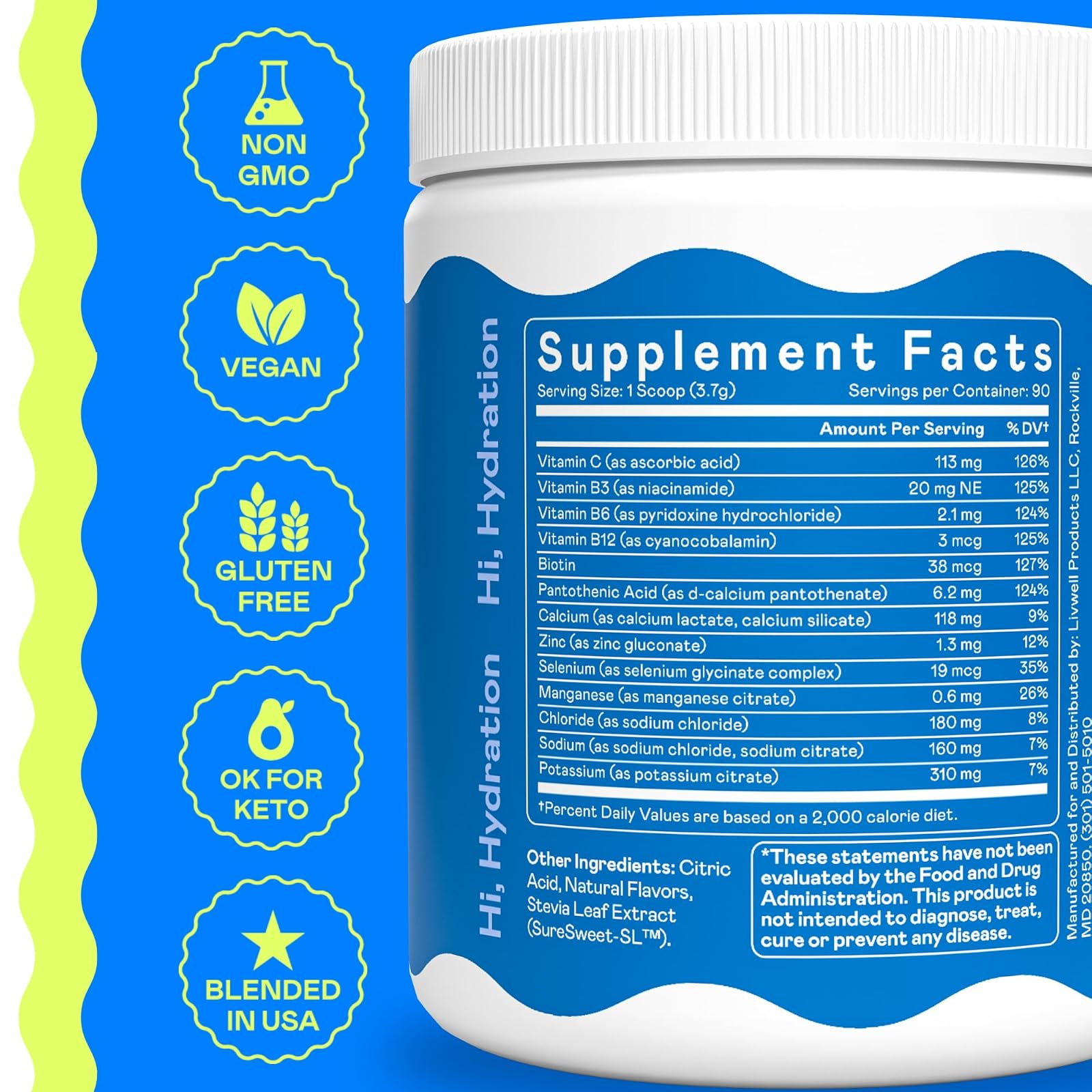 90 servings of essential electrolytes