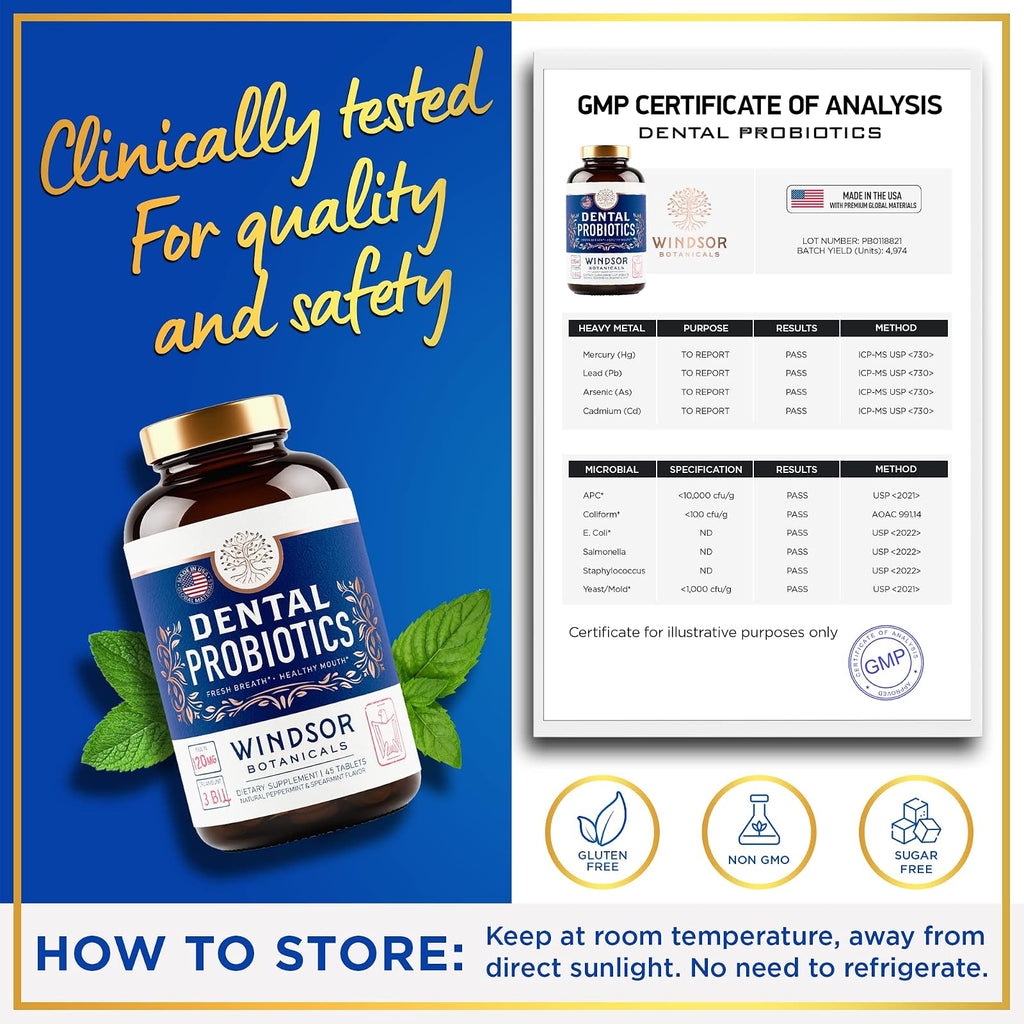 90 tablets of dental probiotics