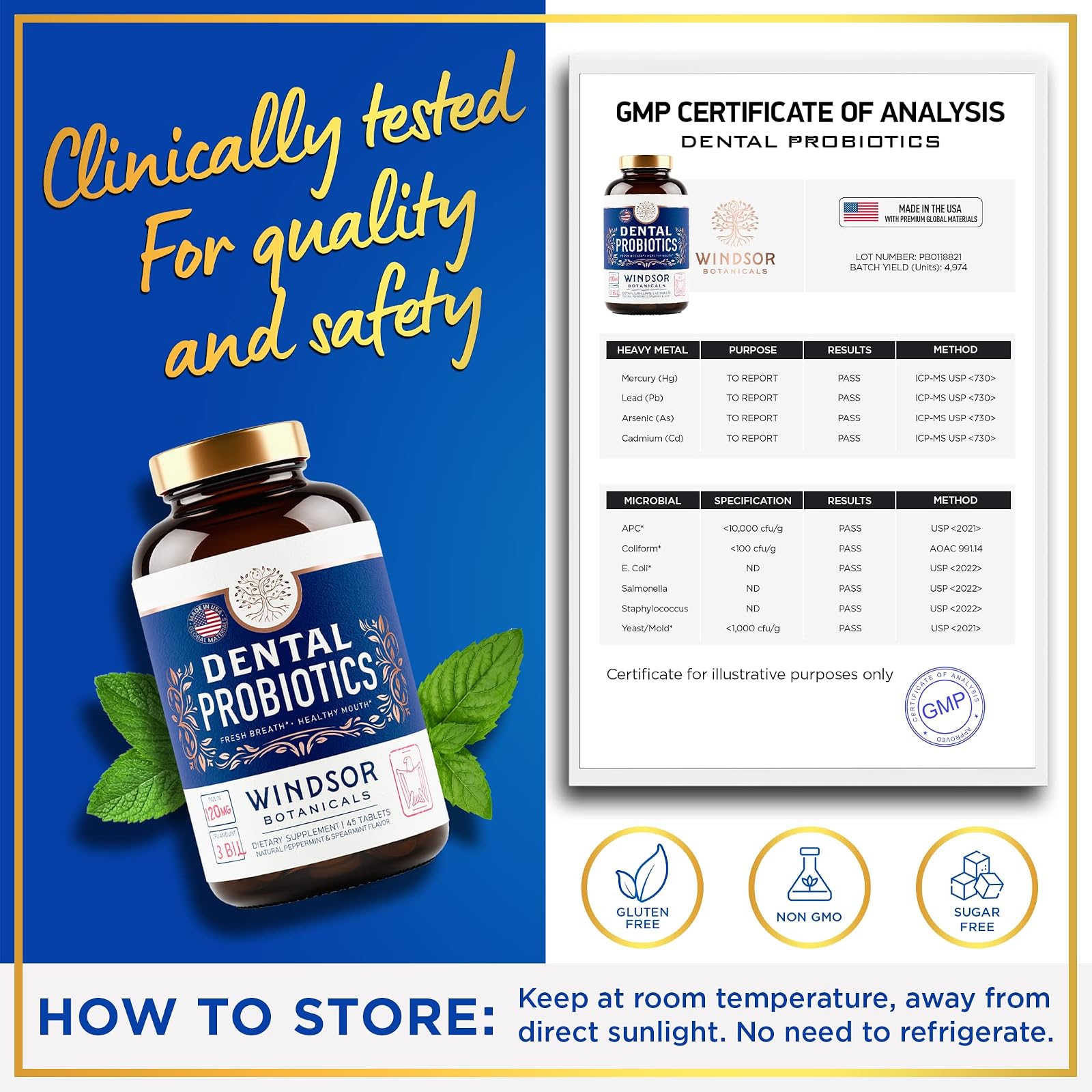 90 tablets of dental probiotics