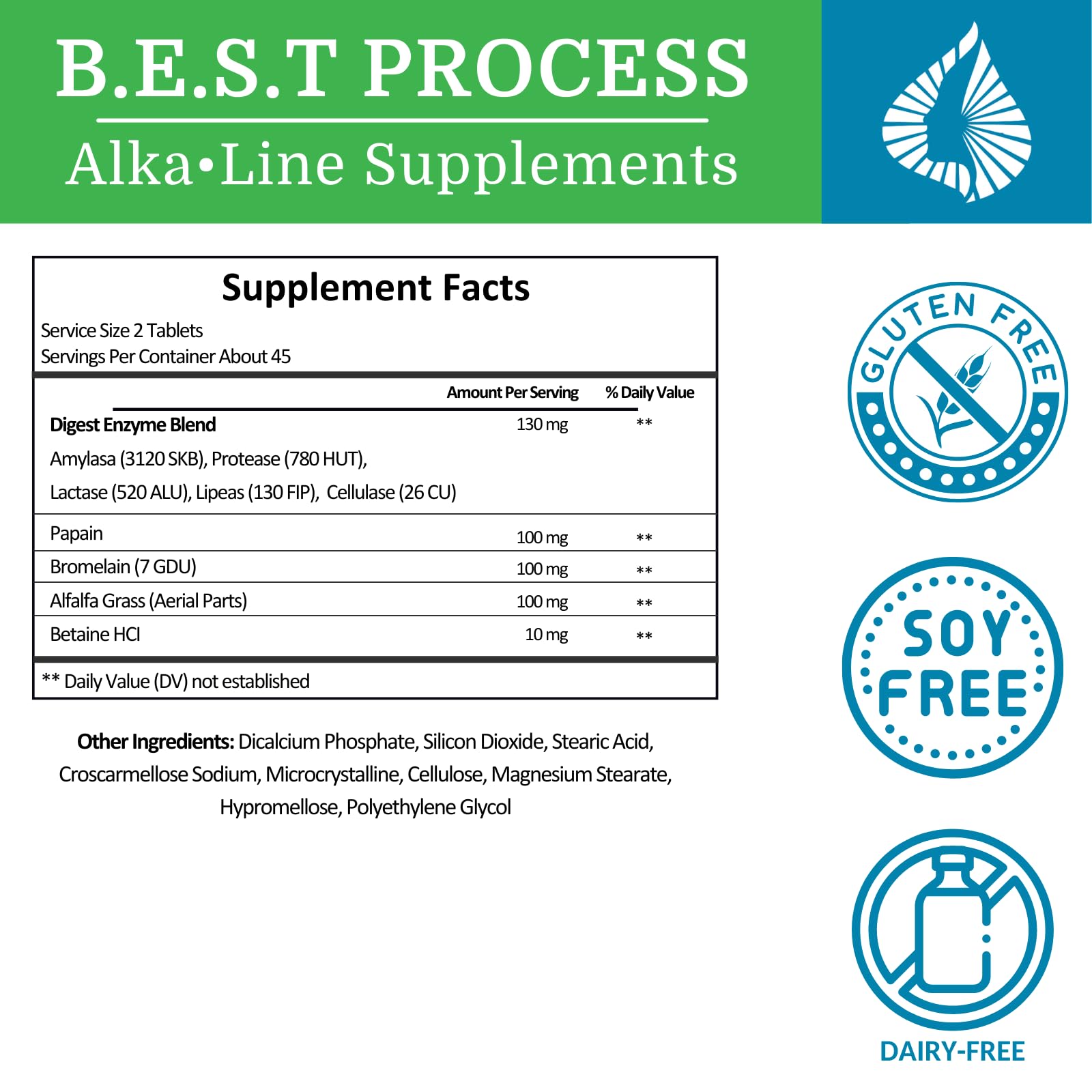 90 tablets of digestive enzymes