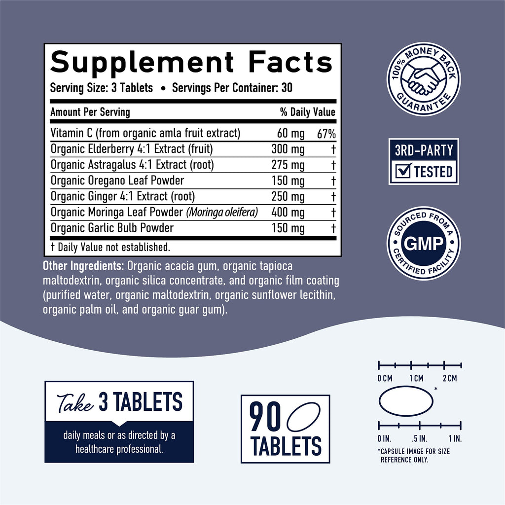 90 tablets of elderberry wellness blend