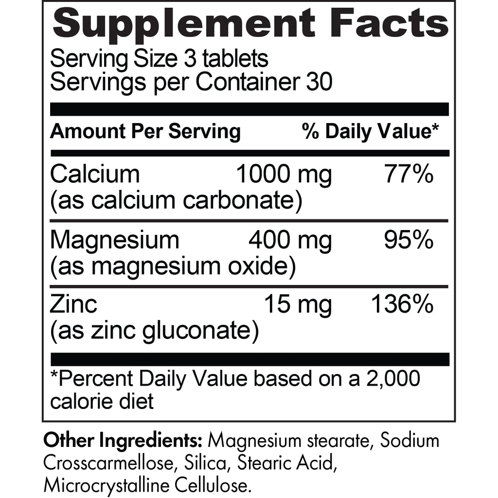 90 tablets of essential calcium minerals
