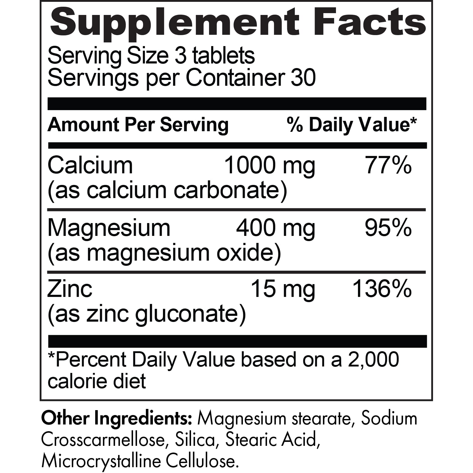 90 tablets of essential calcium minerals