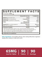 90 tablets of essential iron