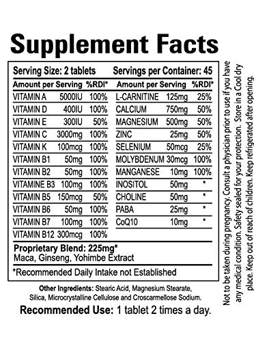 90 tablets of essential vitamins