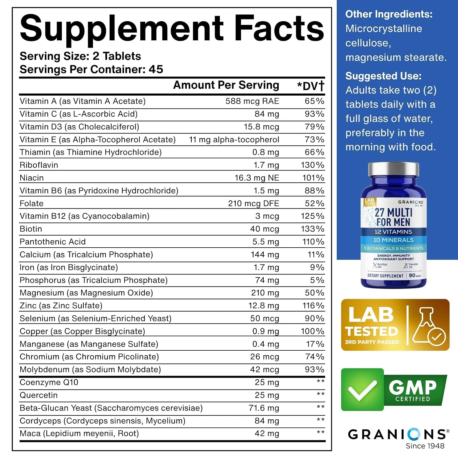 90 tablets of Granions multivitamins