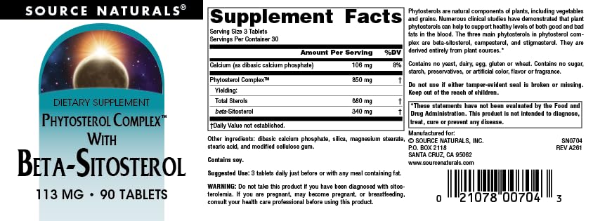 90 tablets of phytosterol complex
