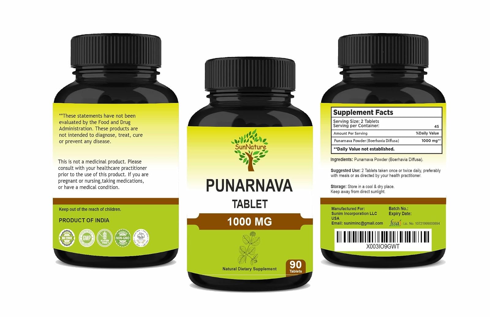 90 tablets of Punarnava extract