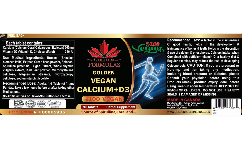 90 tablets of vegan calcium