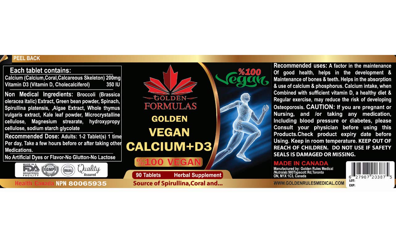 90 tablets of vegan calcium