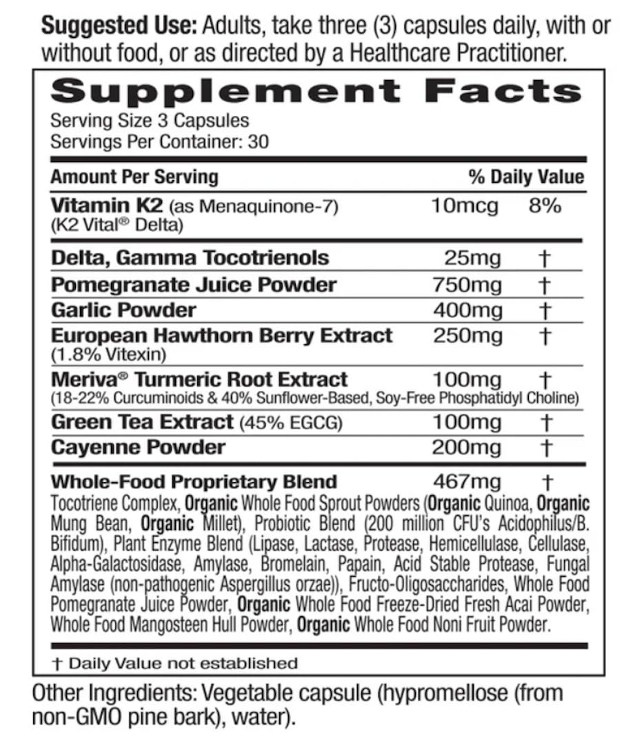 90 veg capsules for cardiovascular health