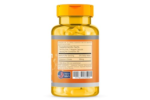 90 veg capsules of potassium citrate
