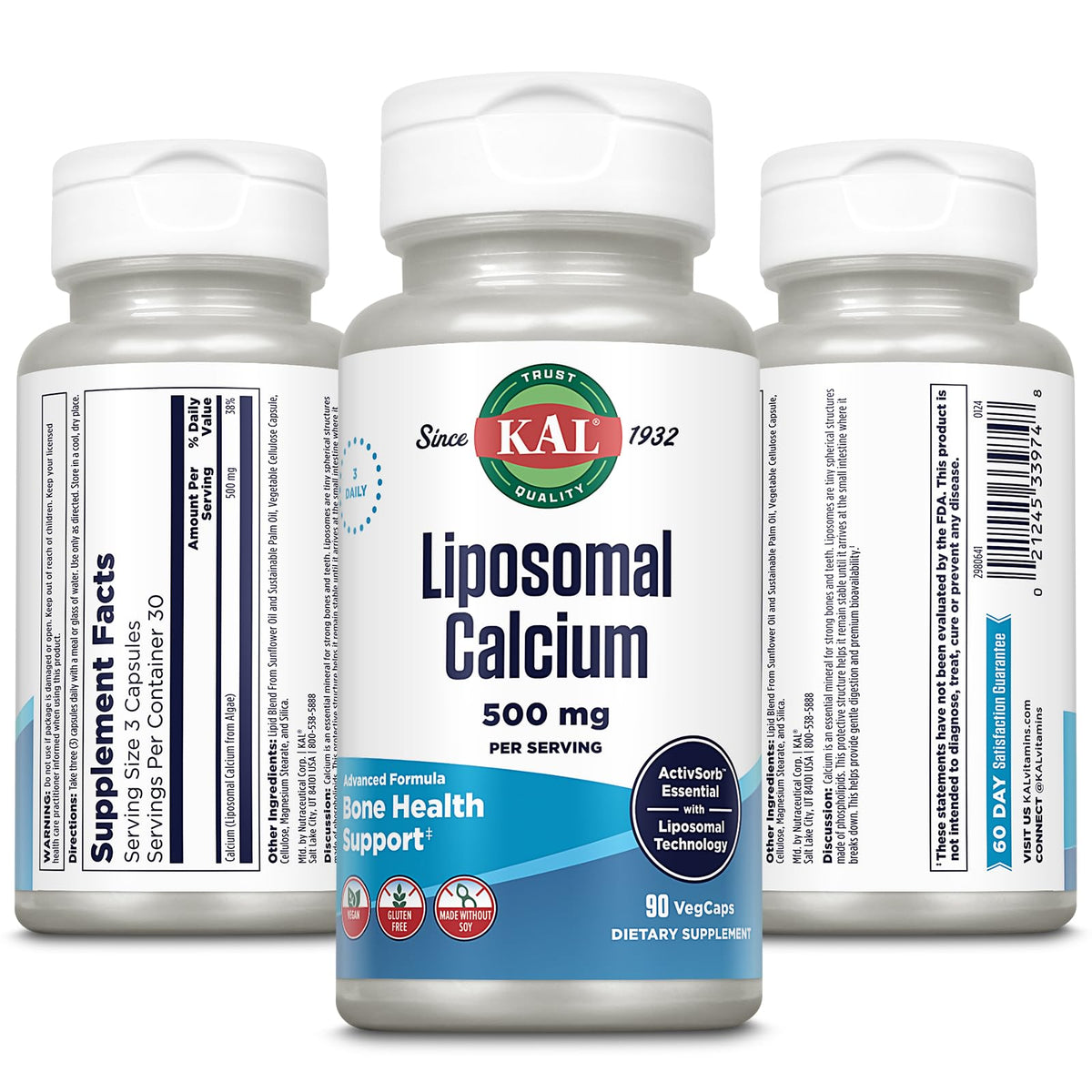 90 VegCaps of calcium for bones