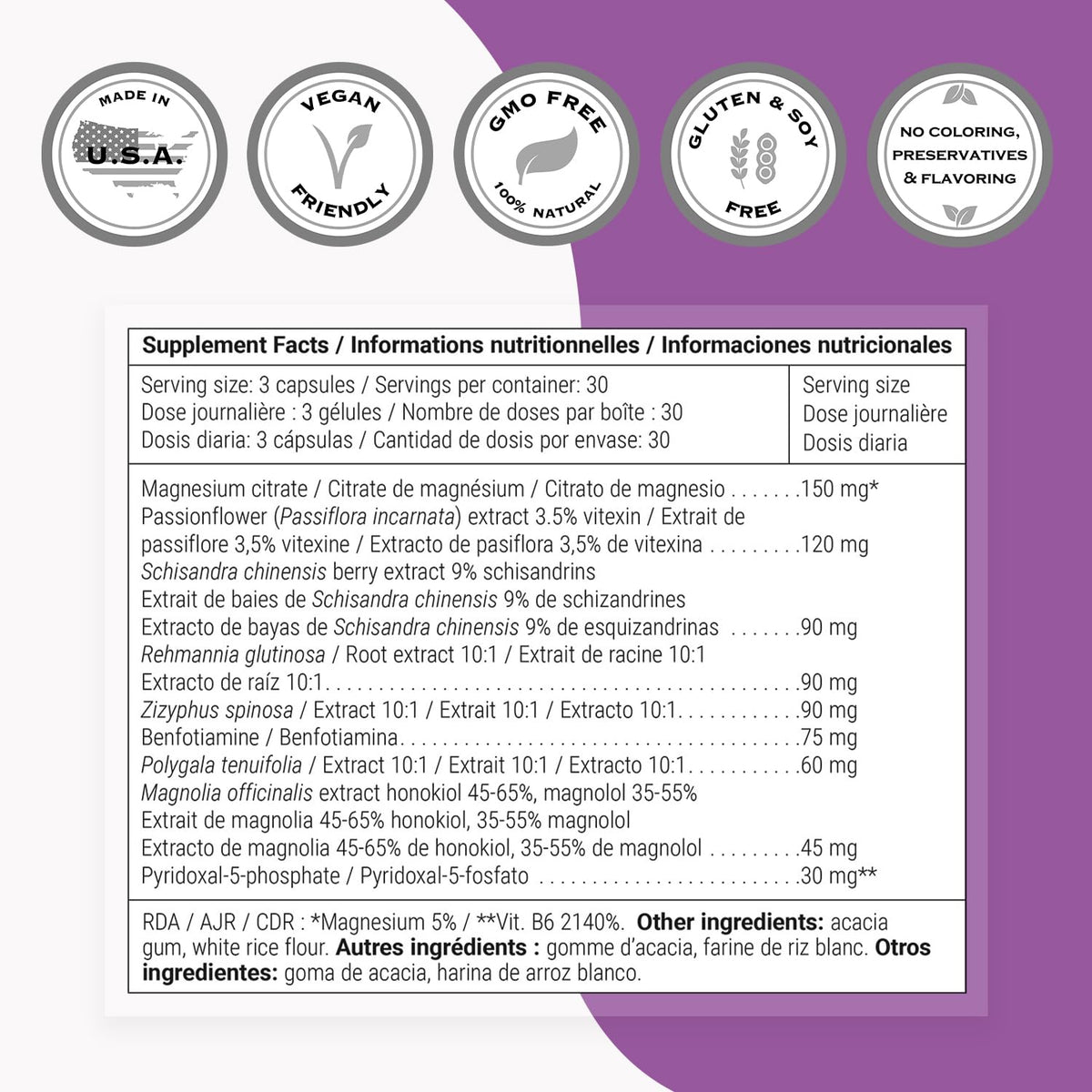 90 vegetarian capsules for relaxation