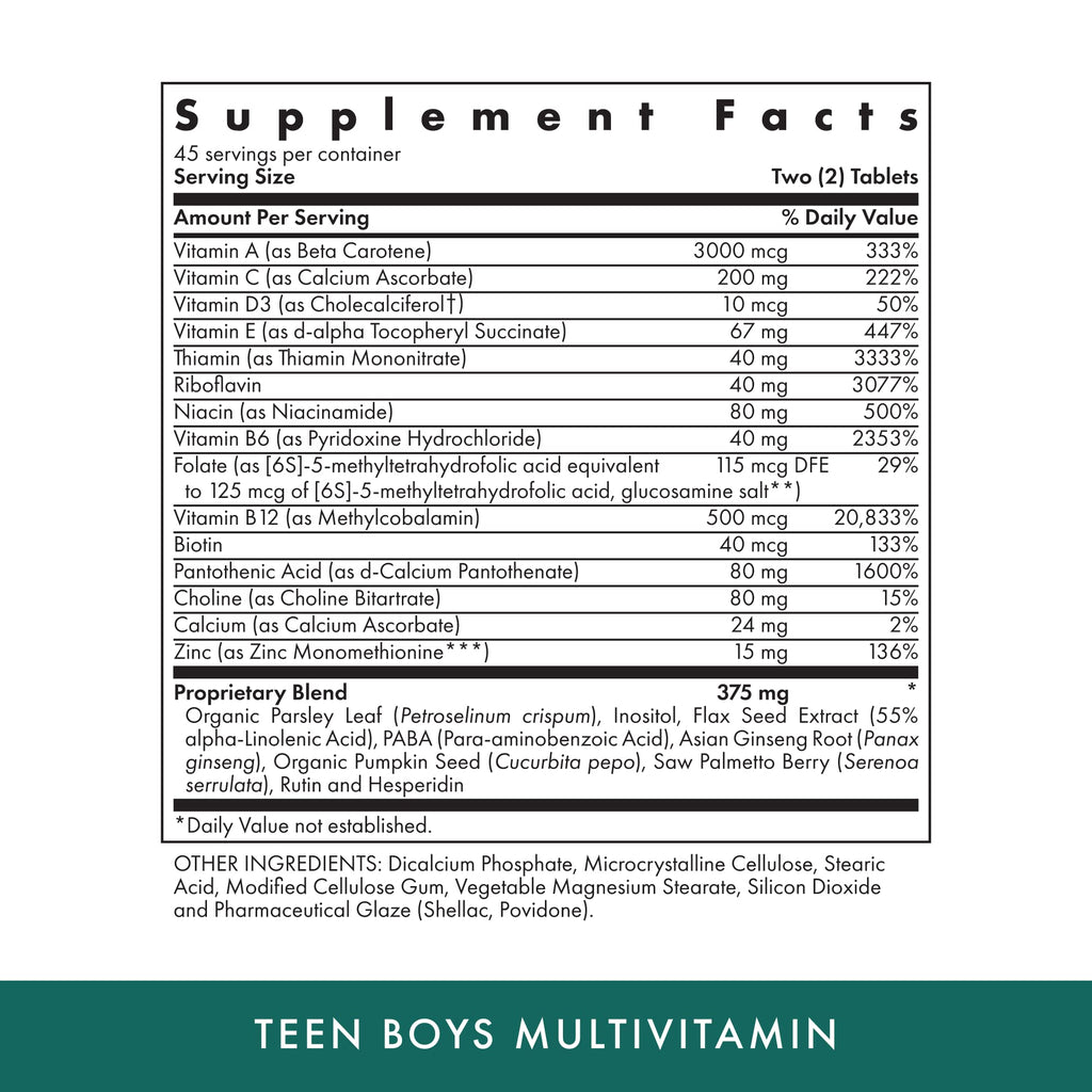 90 vegetarian tablets for teens