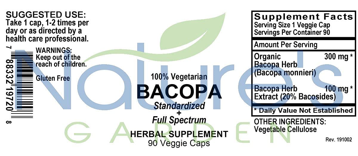 90 veggie caps of bacopa goodness