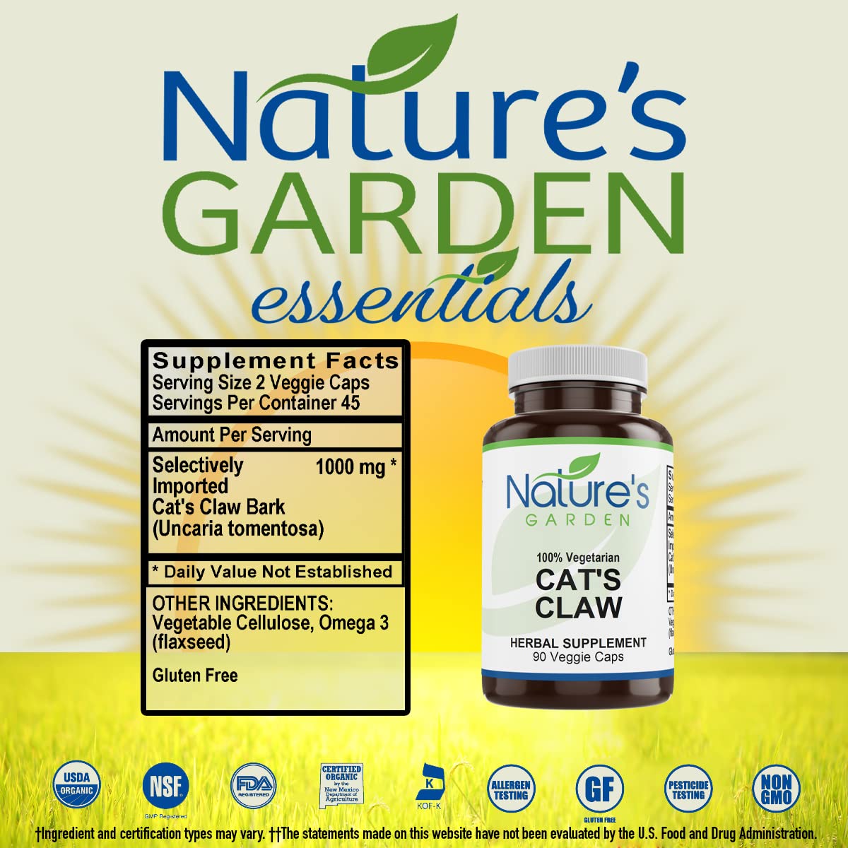 90 veggie caps of Cat's Claw extract