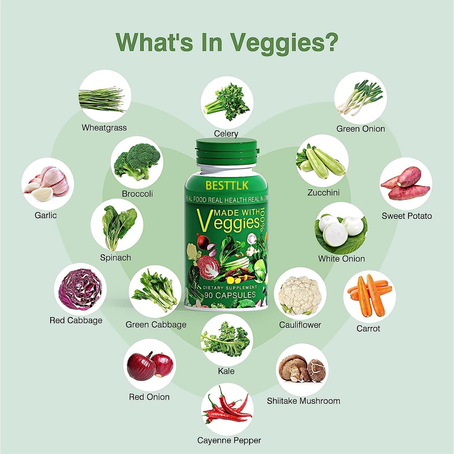 90 veggie capsules for complete nutrition