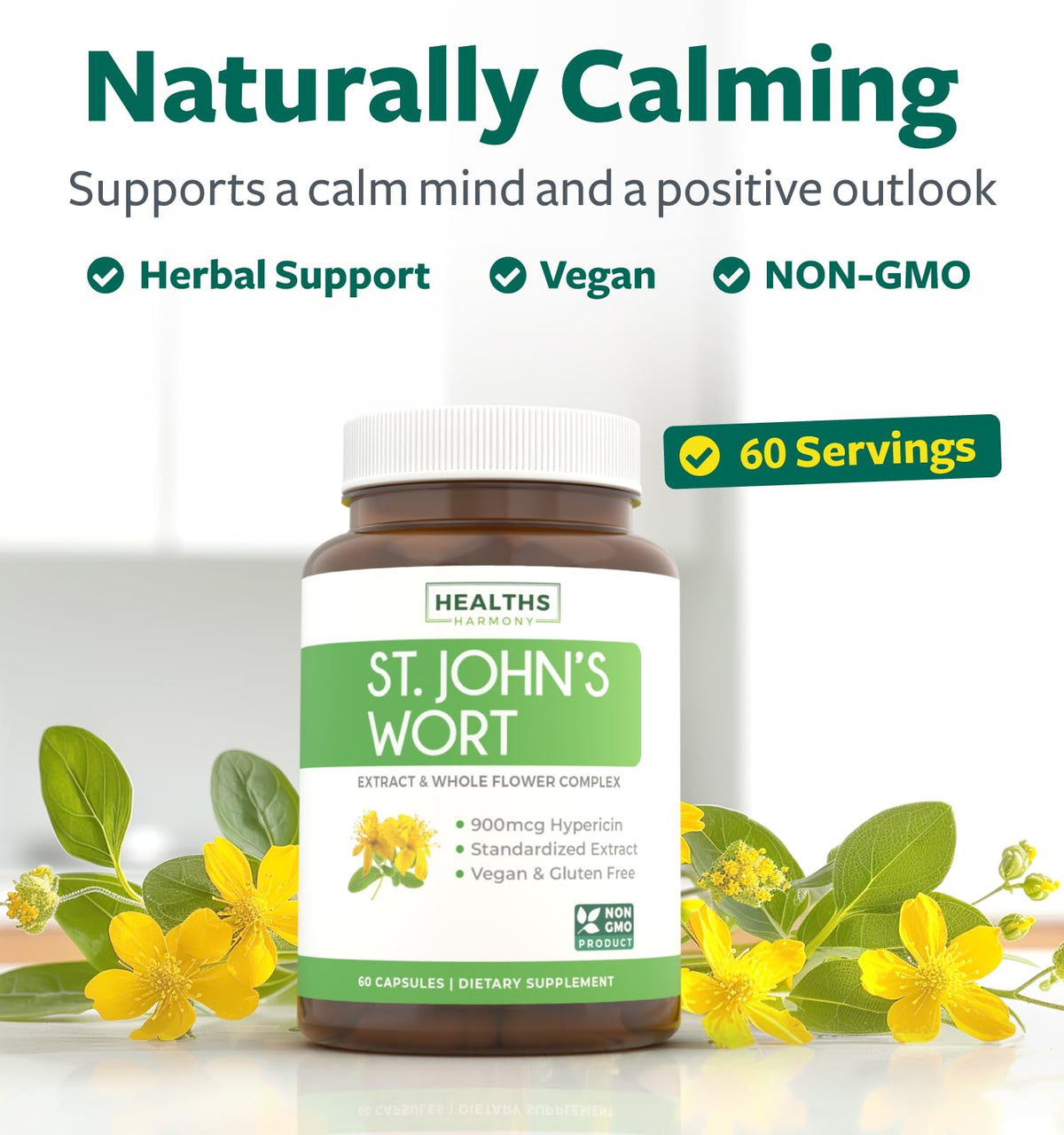 900 mcg St. John's Wort for mood support