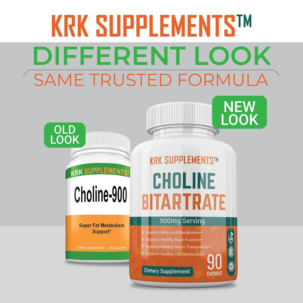 900 mg Choline Bitartrate capsules for focus