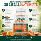 900 mg Choline Bitartrate for cognitive support