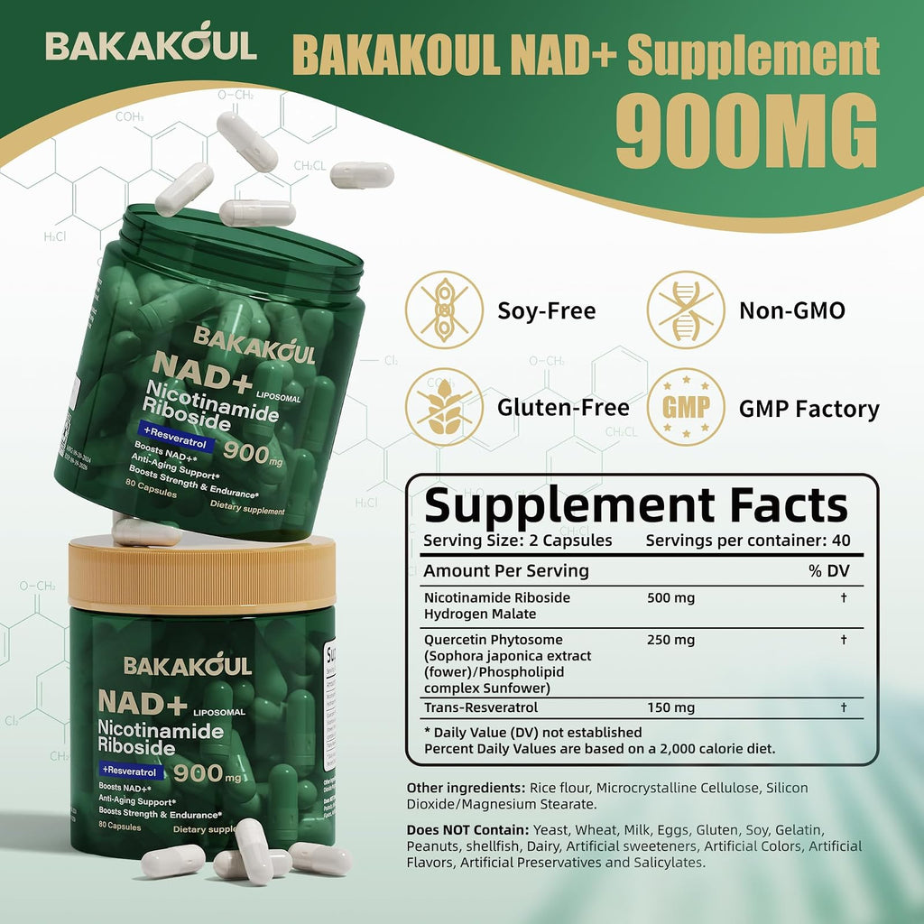 900 mg NAD+ capsules for vitality