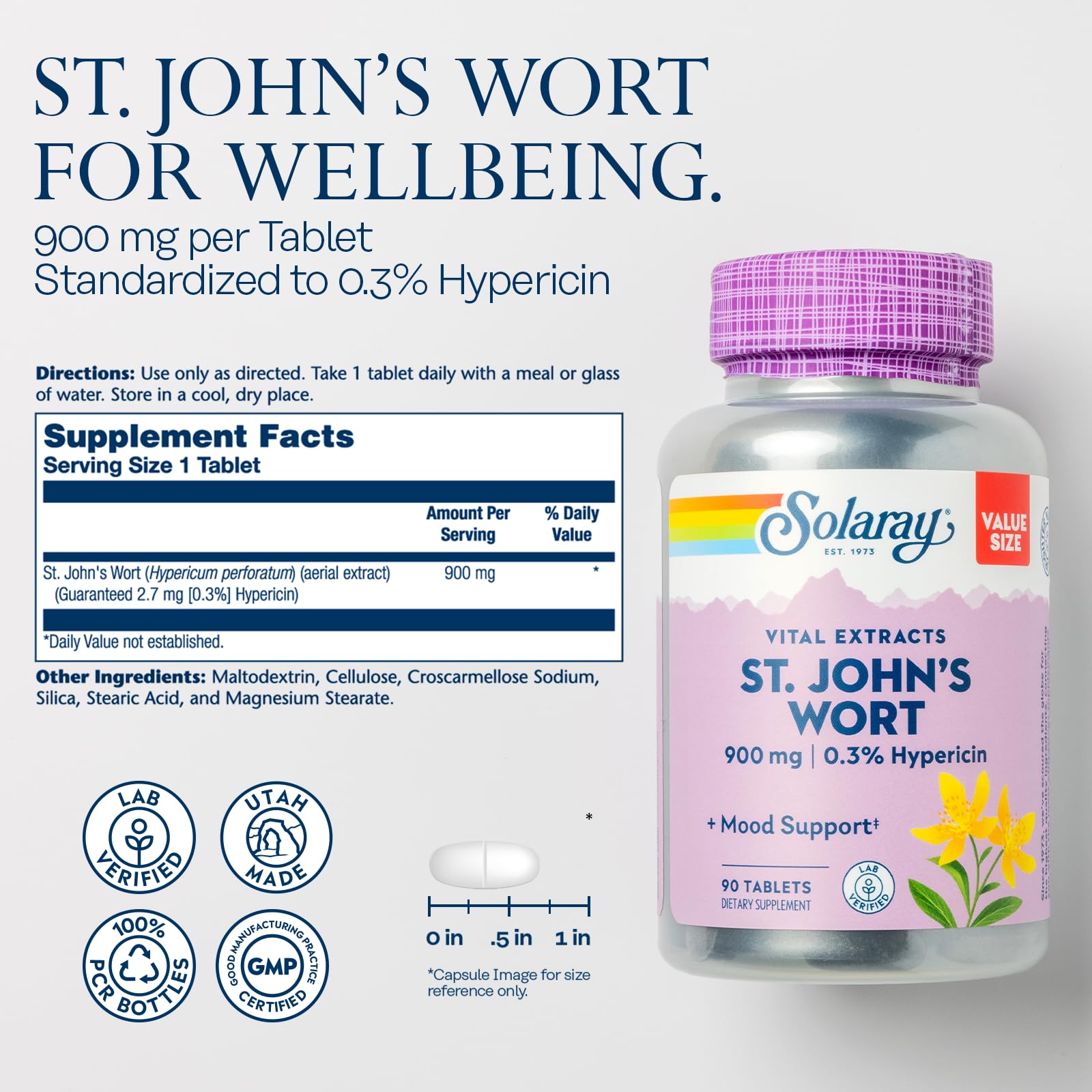 900 mg St. John's Wort tablets