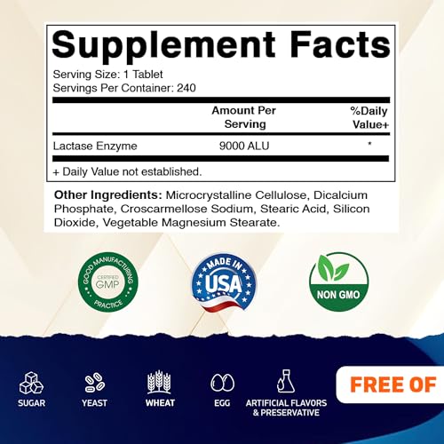 9000 FCC digestive enzymes for lactose
