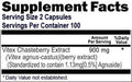 900mg maximum serving Vitex capsules