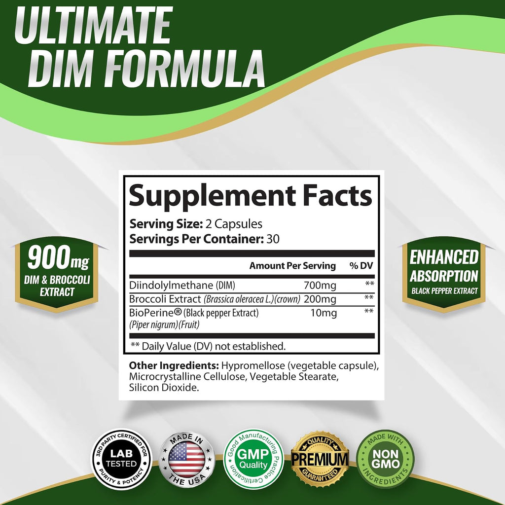 910 mg DIM multivitamin capsules