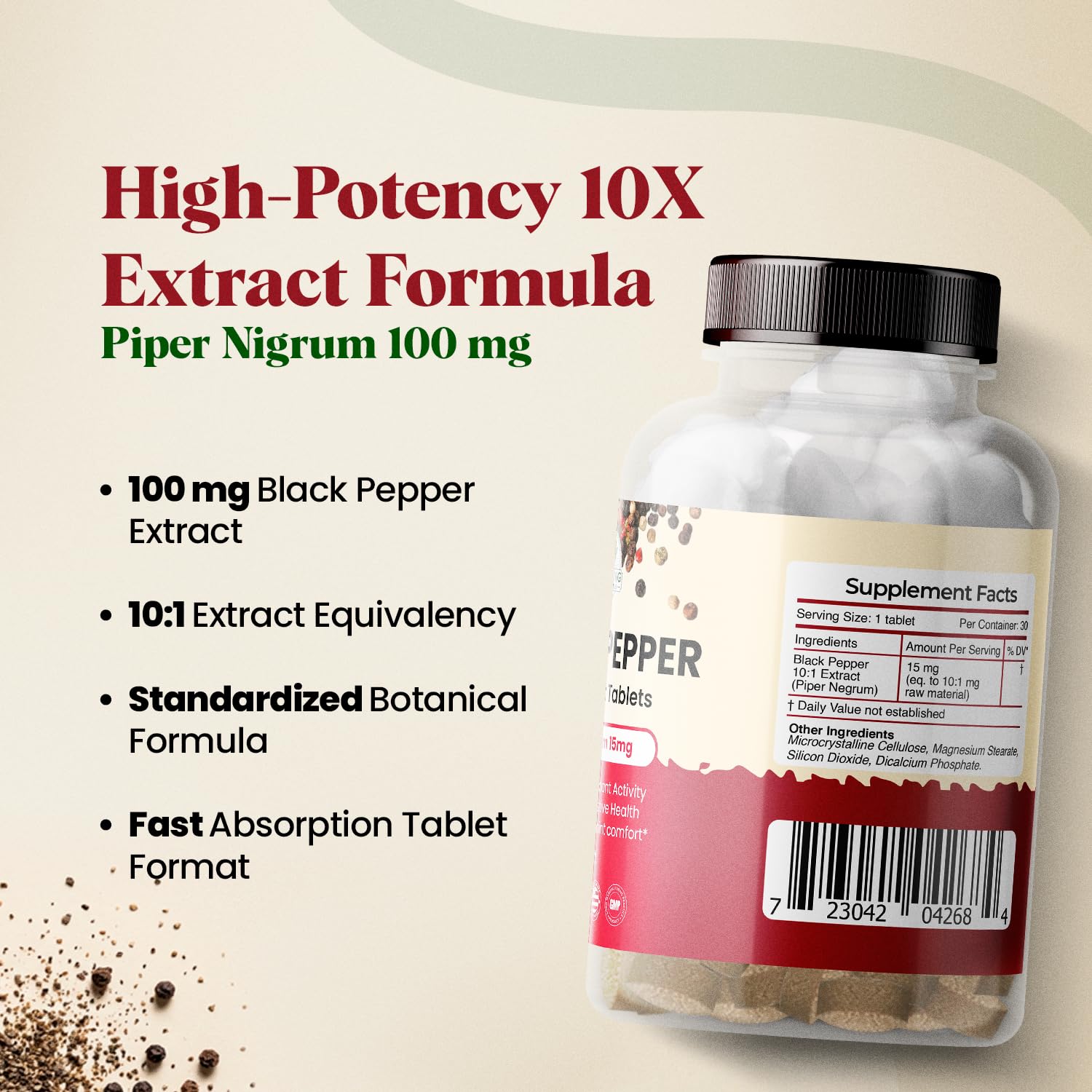 95% piperine black pepper capsules