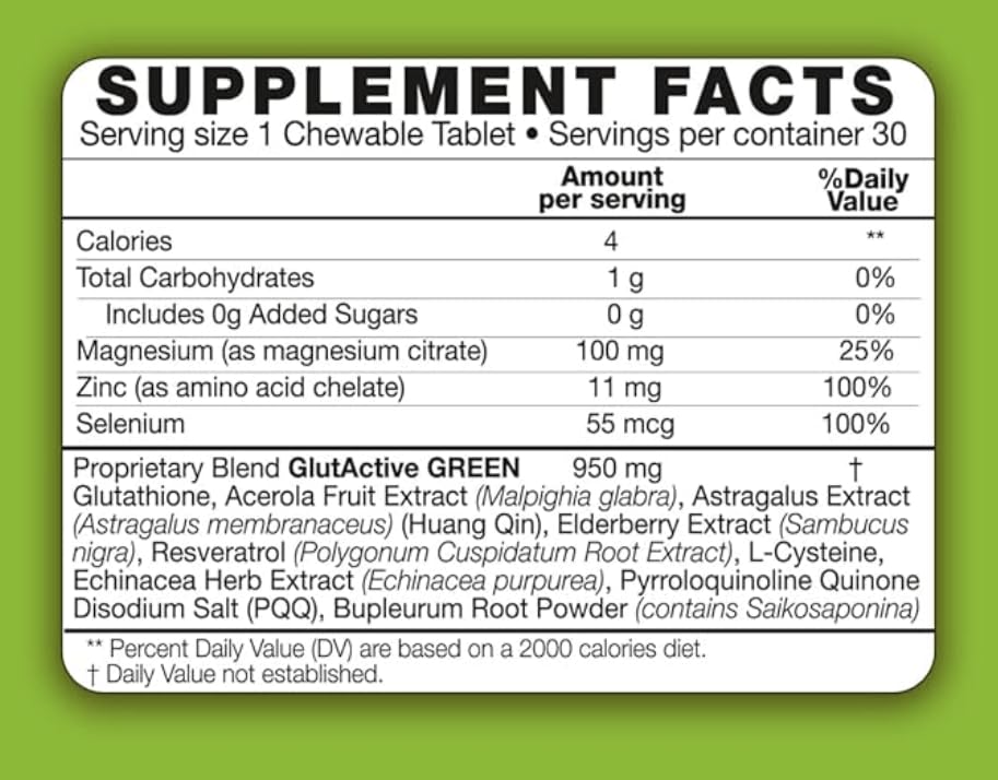 950 mg GlutActive glutathione dosage