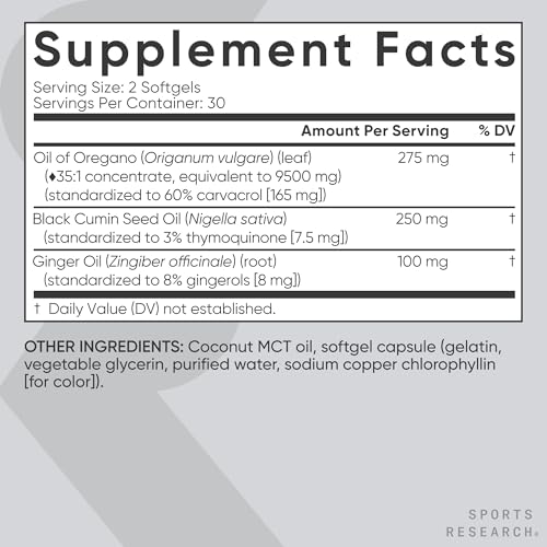 9500 mg oregano oil capsules