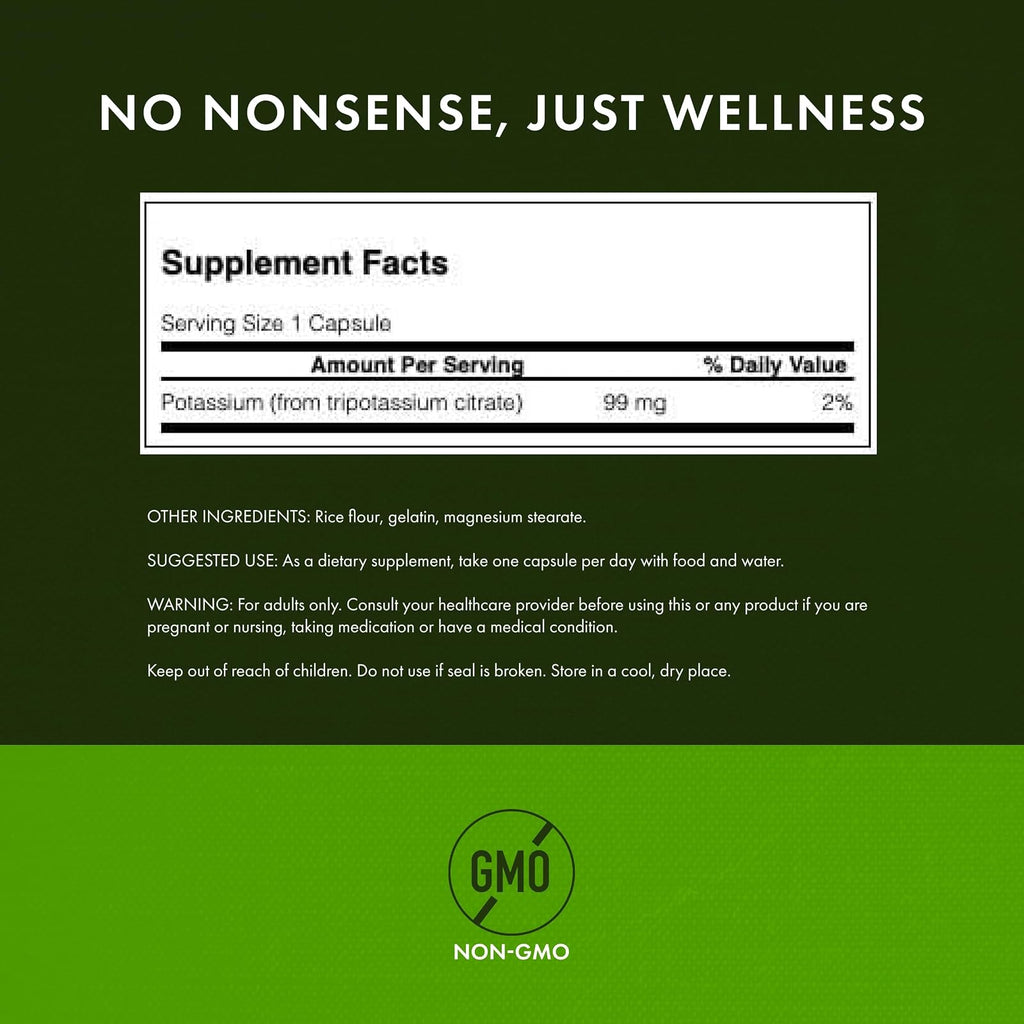 99 mg potassium citrate for muscle function