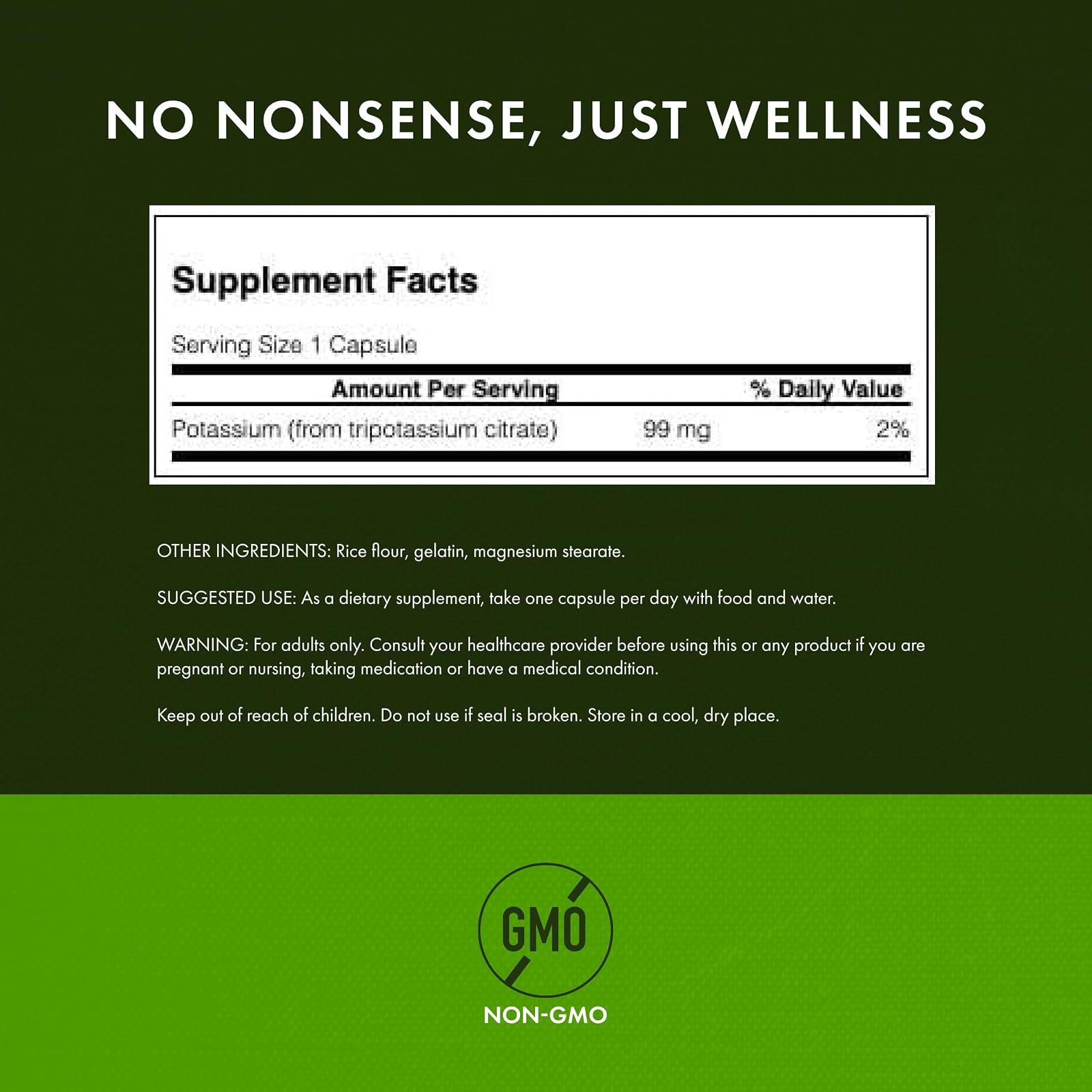 99 mg potassium citrate for muscle function