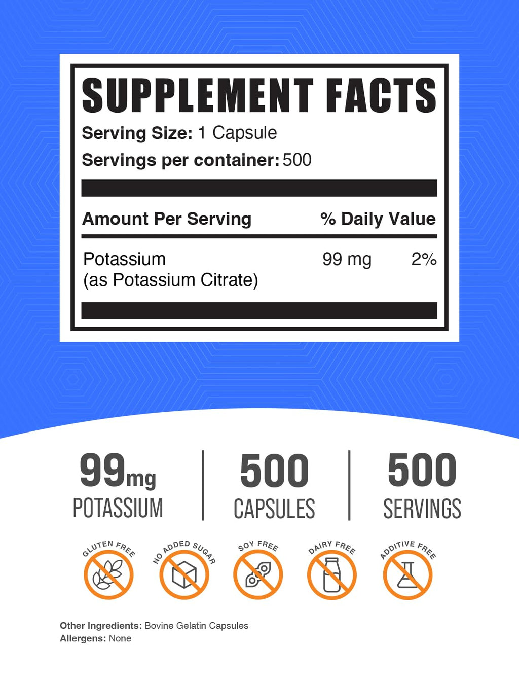 99 mg potassium citrate supplement