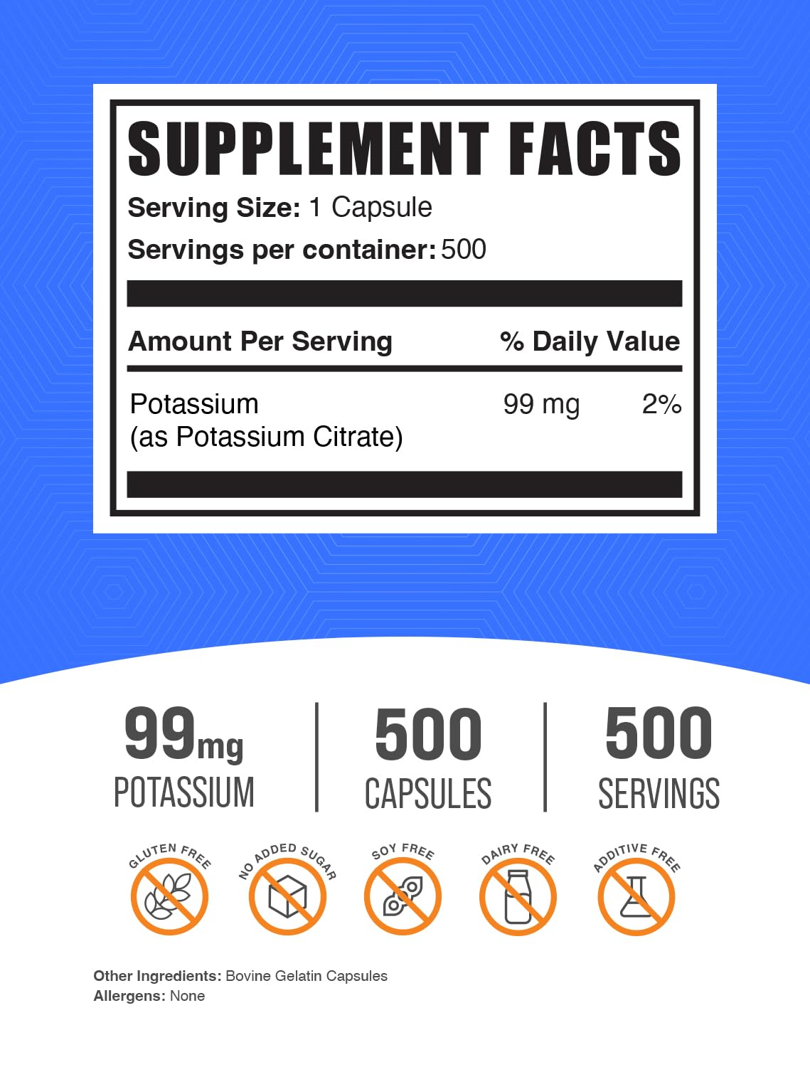 99 mg potassium citrate supplement