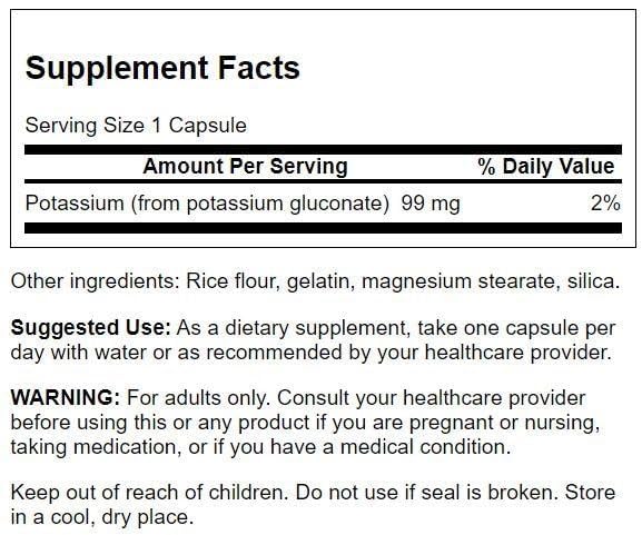 99 mg potassium supplement for health
