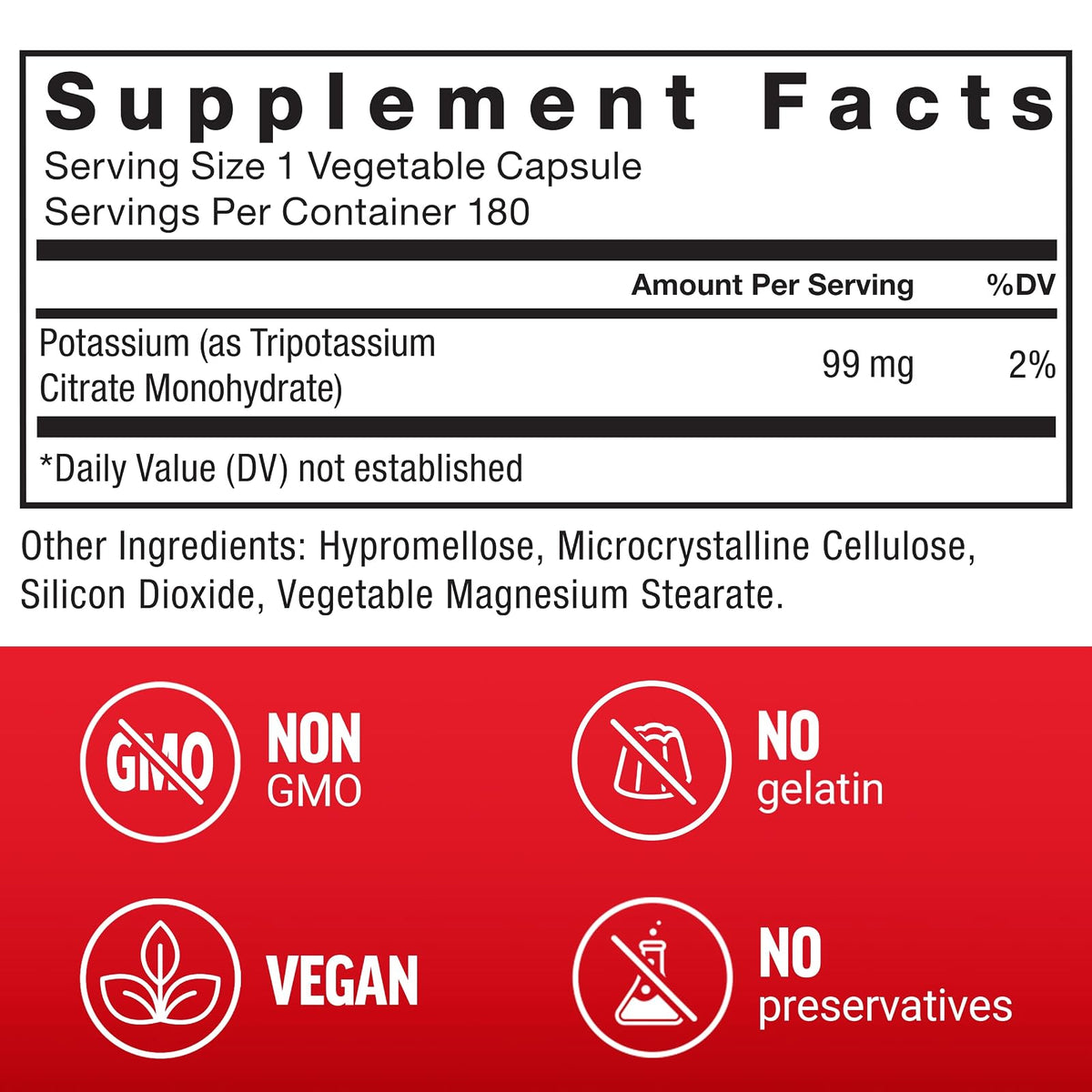 99 mg potassium supplement for health