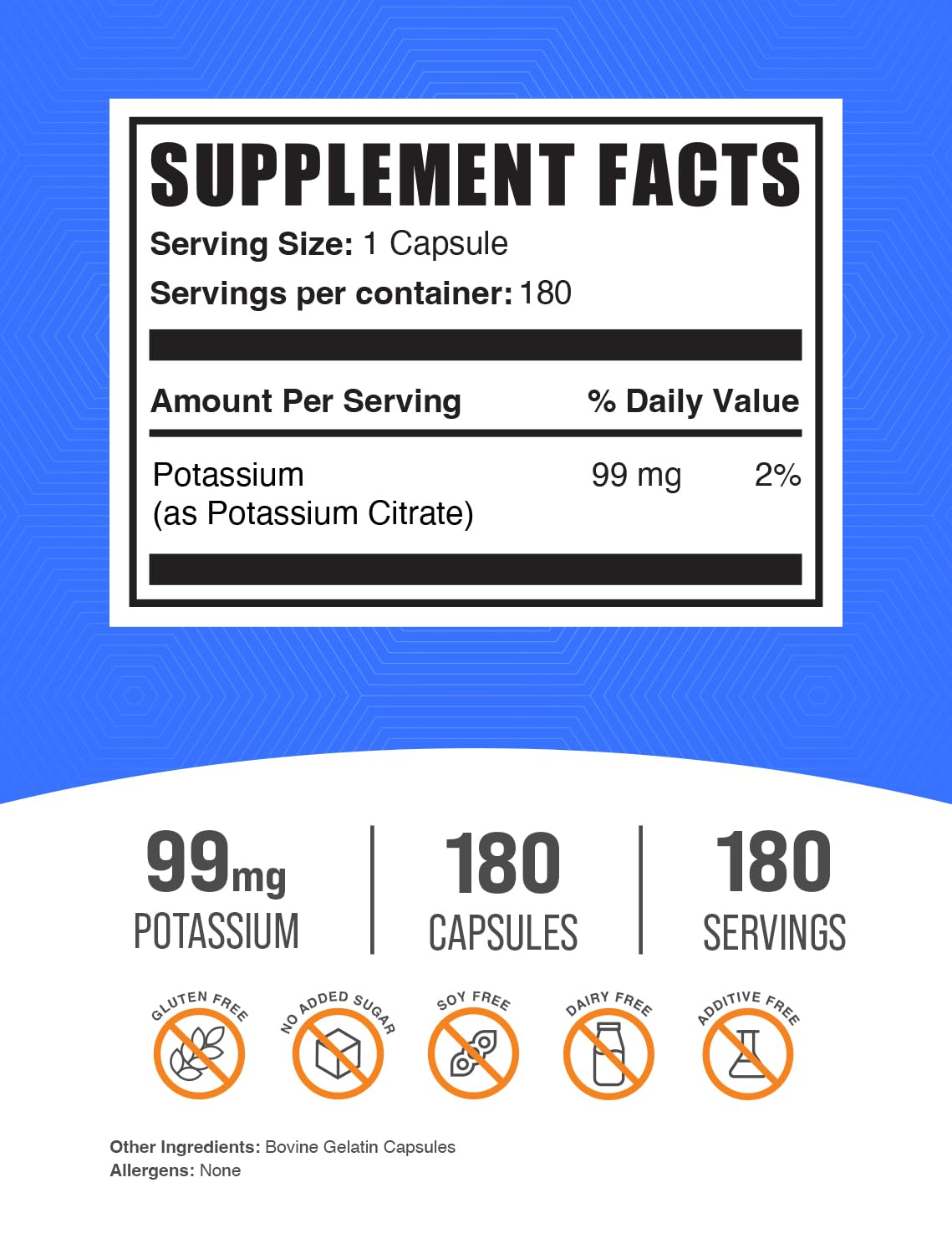 99 mg potassium supplement for health