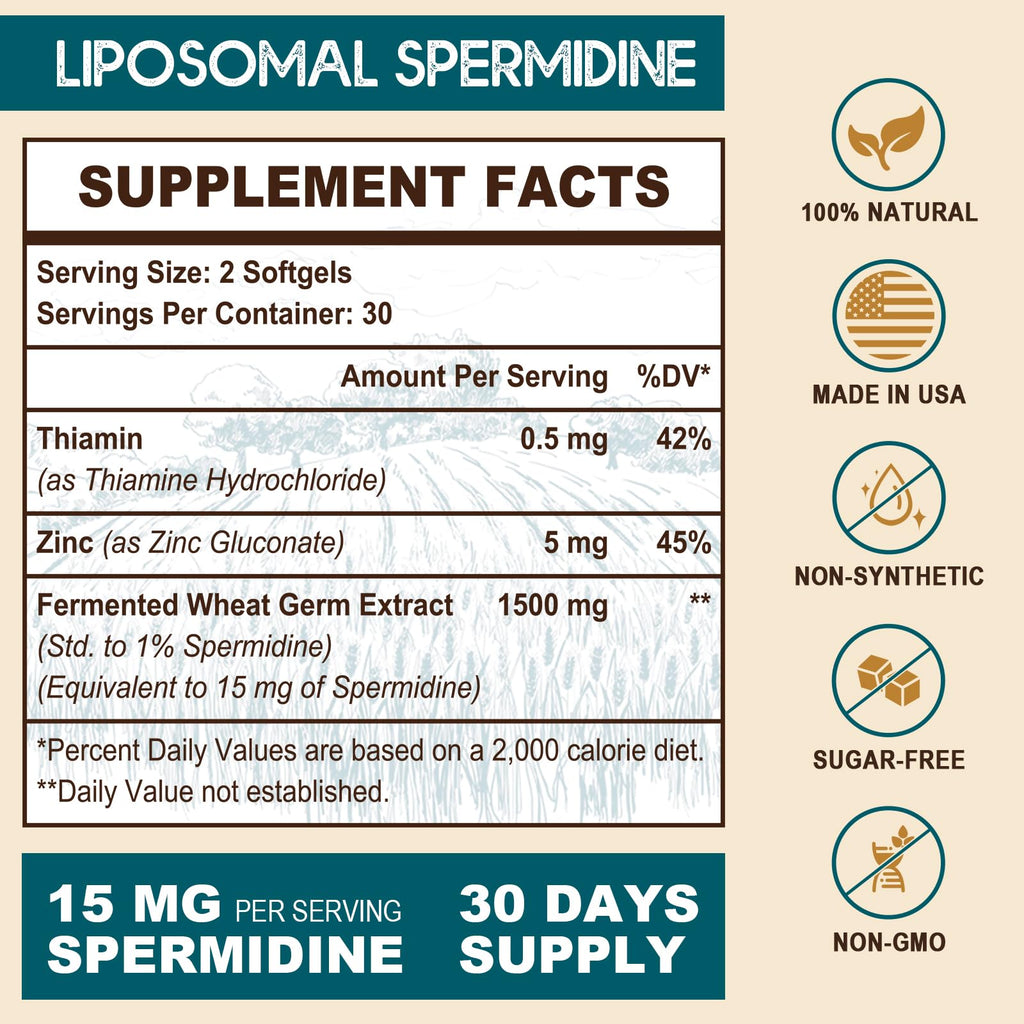 99% purity spermidine with zinc