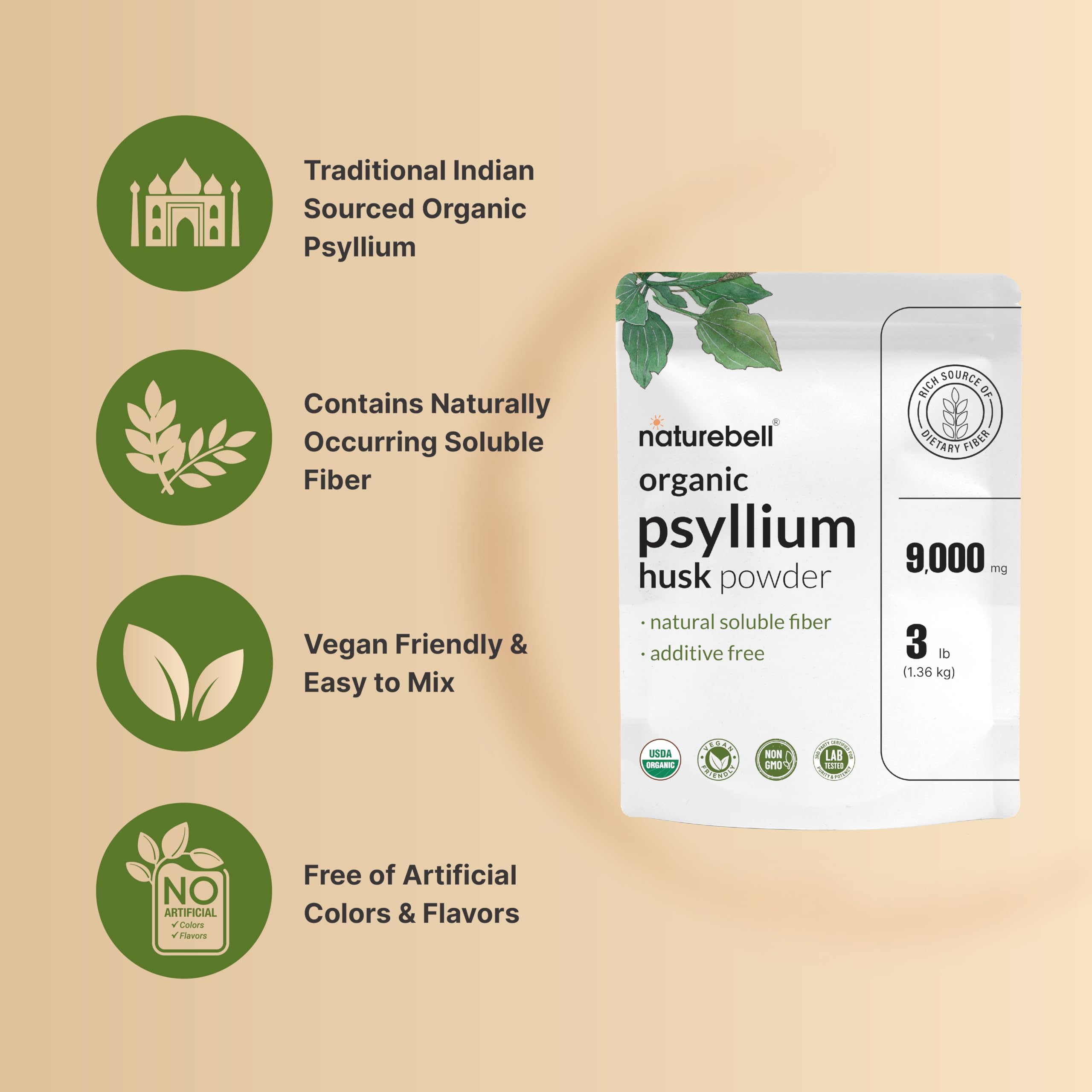 9g psyllium fiber per serving