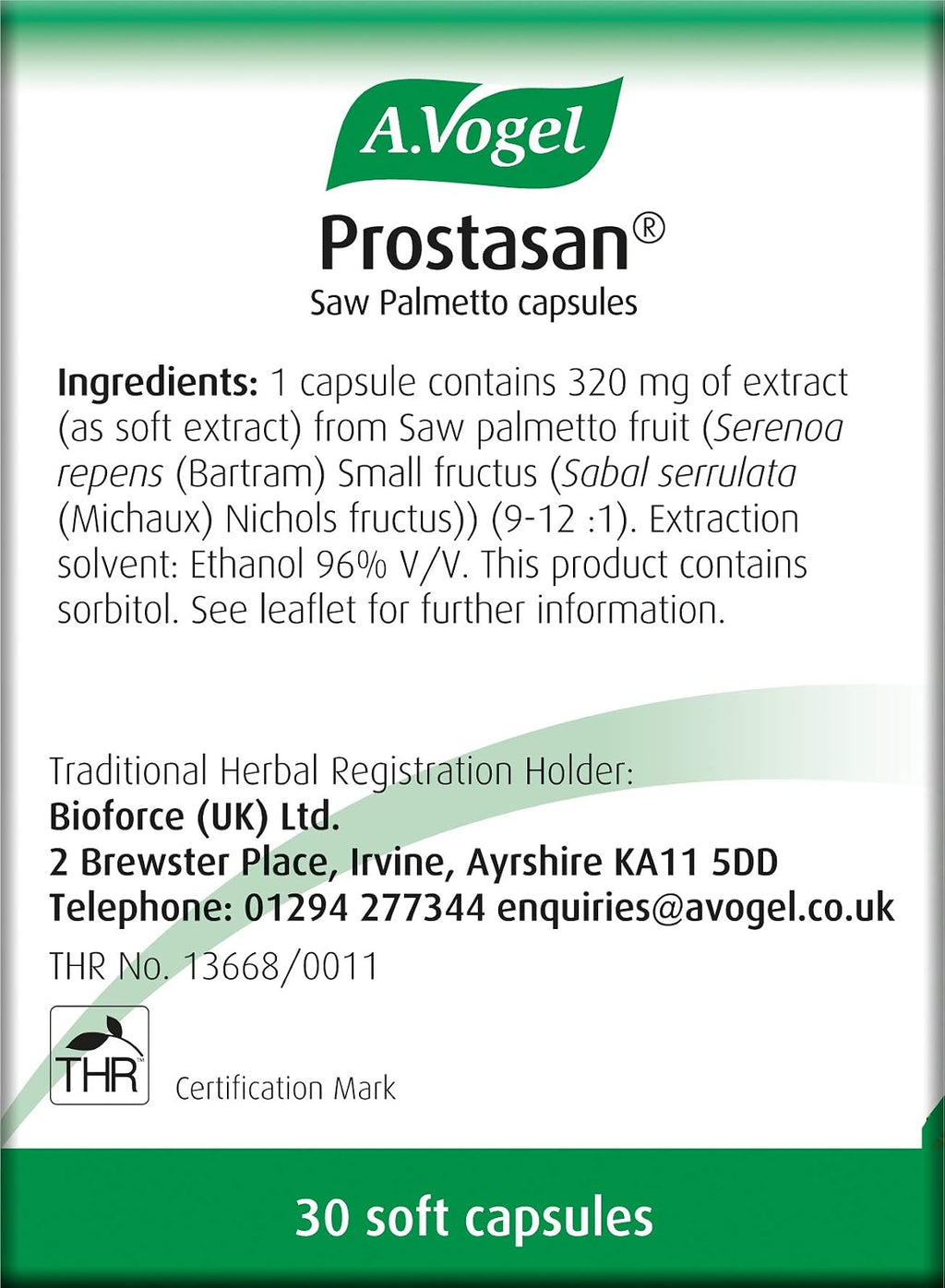A.Vogel saw palmetto dietary supplement