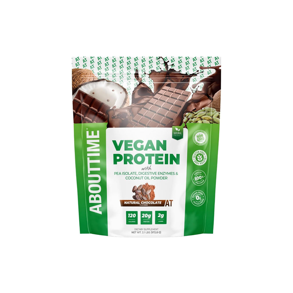 About Time vegan protein powder chocolate