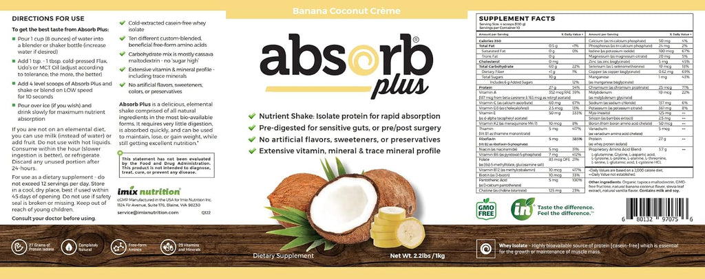 Absorb Plus whey protein powder