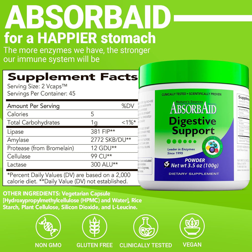 AbsorbAid 100g digestive enzymes supplement