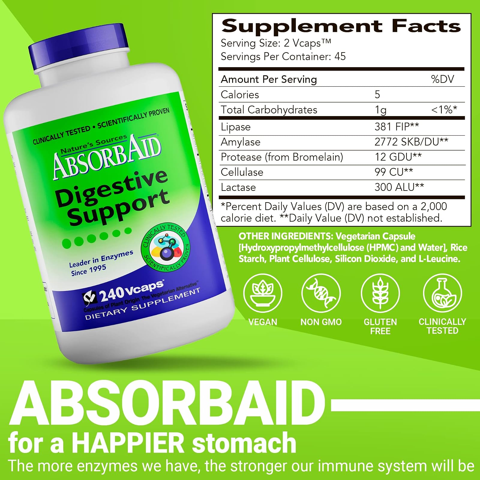 AbsorbAid digestive enzymes support nutrient absorption