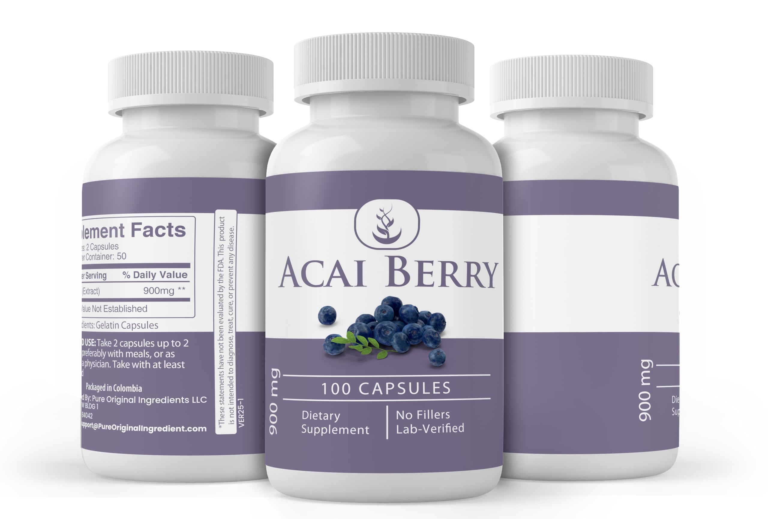 Acai berry capsules for immune support