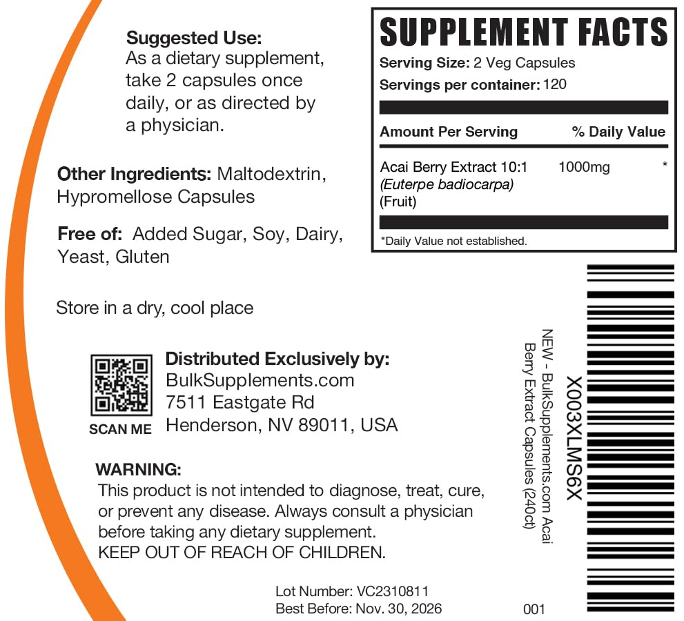 Acai berry for overall wellness support